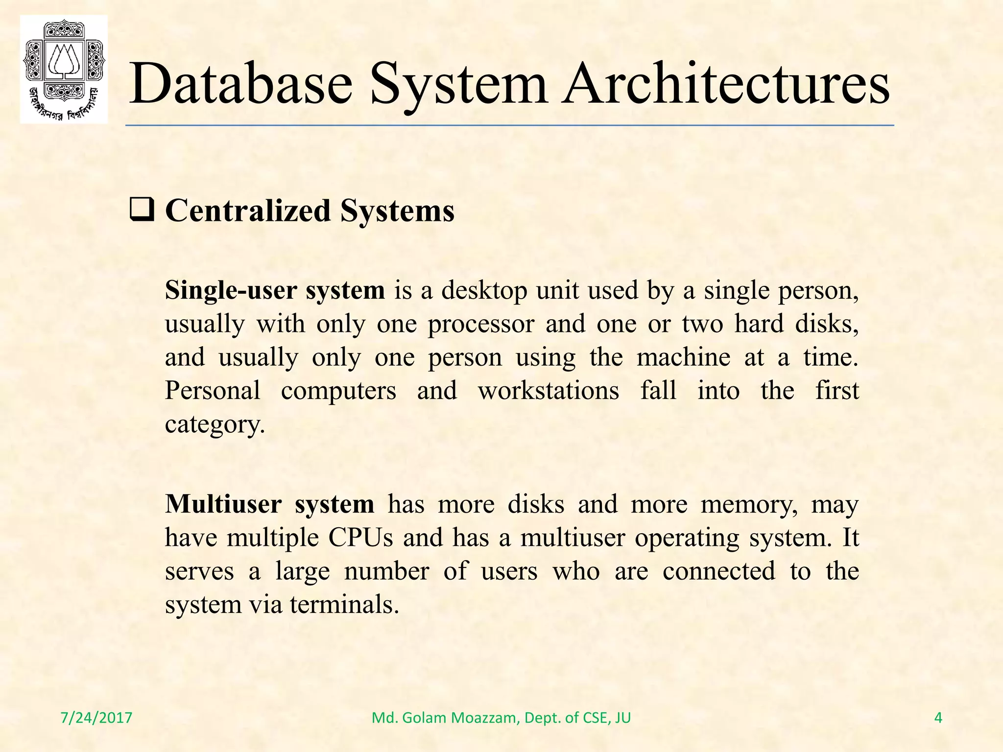 Database System Architecture Pdf Databases Computer Software And Applications