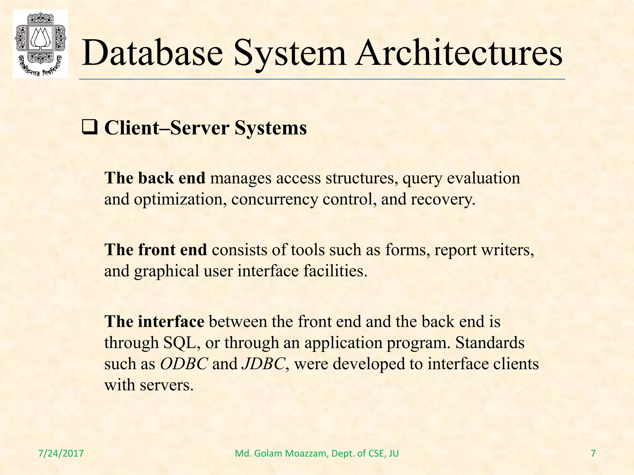 Database System Architecture Pdf Databases Computer Software And Applications