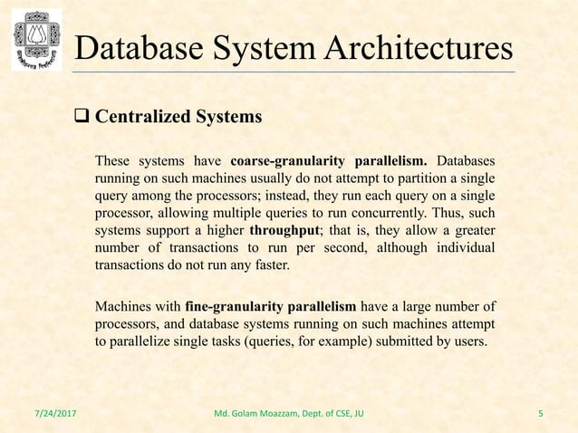 Database System Architecture | PPT