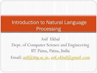Lec-Introduction-Natural Language processing | PPT