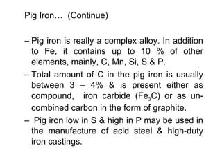 Lec Smelting Of Iron | PPT