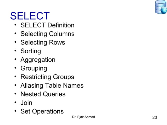 SQL Queries | PPT | Databases | Computer Software and Applications