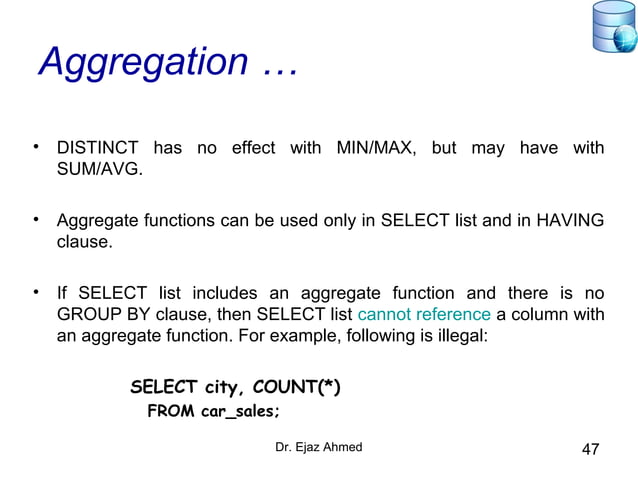 SQL Queries | PPT | Databases | Computer Software and Applications