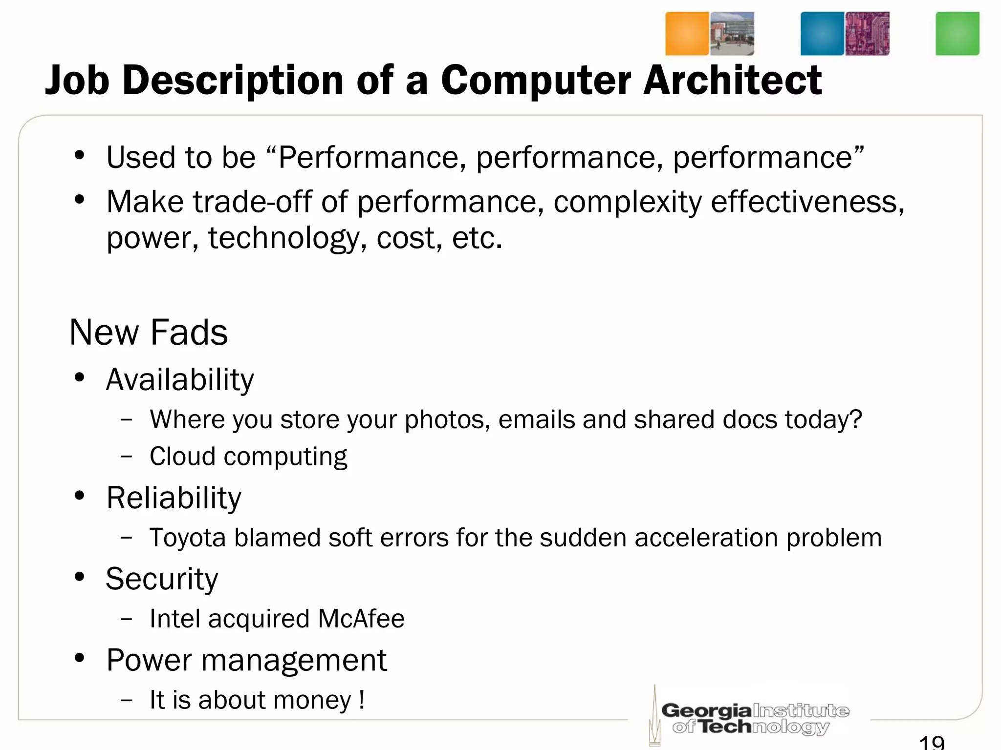 Lec0 Computer Architecture by Hsien-Hsin Sean Lee Georgia Tech ECE ...