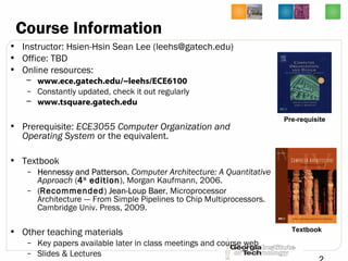 Lec0 Computer Architecture by Hsien-Hsin Sean Lee Georgia Tech ECE -- Introduction | PPT