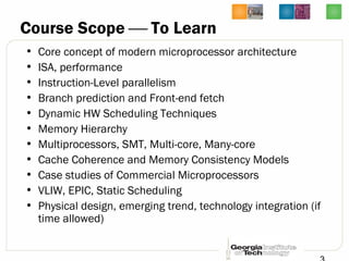Lec0 Computer Architecture by Hsien-Hsin Sean Lee Georgia Tech ECE ...