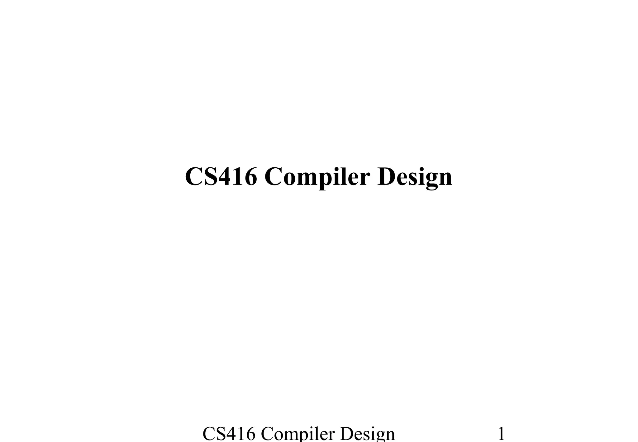 Compiler Design | PPT