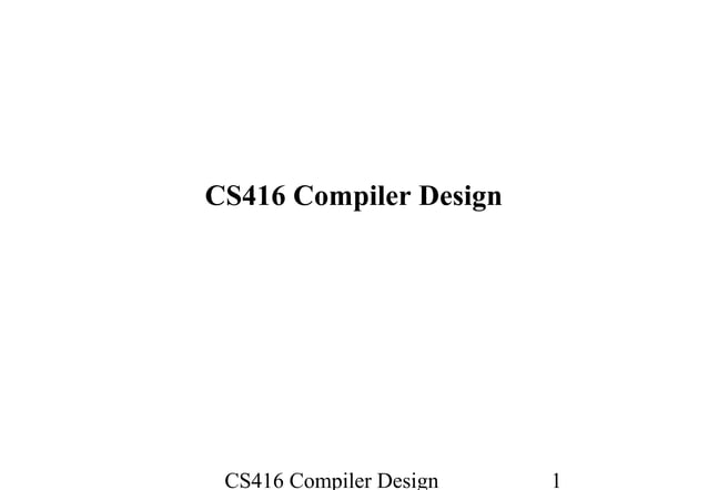 Compiler Design | PPT