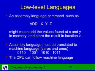 Computer Programming - Lecture 1 | PPT