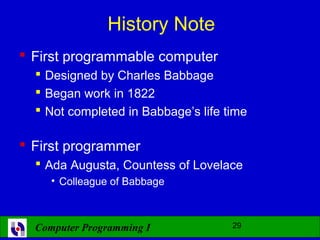 Computer Programming - Lecture 1 | PPT