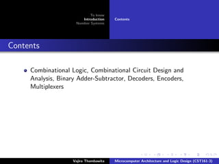 Lec 01 - Microcomputer Architecture and Logic Design | PDF