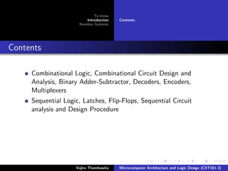 Lec 01 - Microcomputer Architecture and Logic Design | PDF