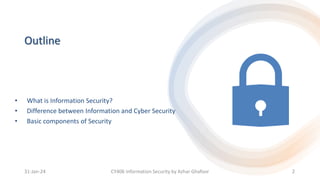 Information security lecture- Lecture 1 Basics of information security | PPTX | IT and Internet ...