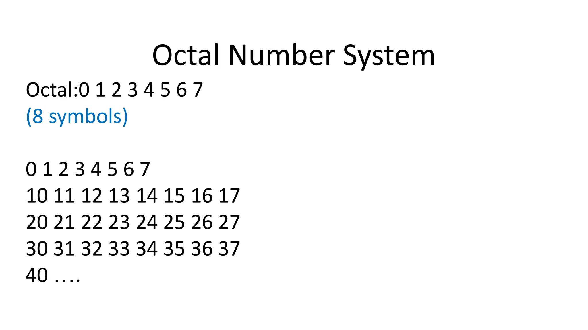 Lec 01number Systemdecimaloctalhexadecimalbinary Ppt