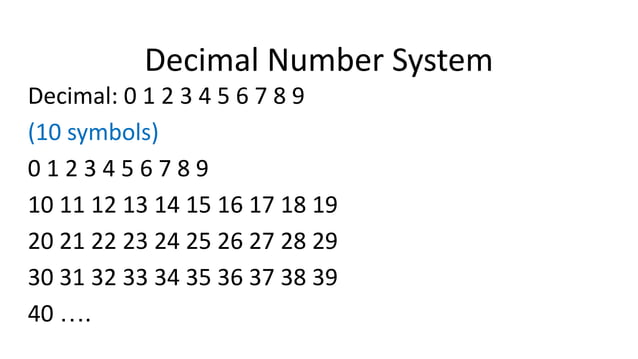 LEC 01(Number System)(Decimal,Octal,Hexadecimal,Binary) | PPT