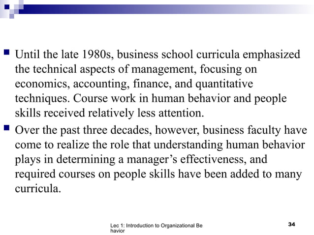 Lec 01. An Introduction to Organizational Behavior | PPT