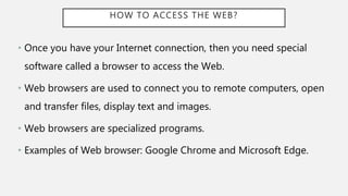 Introduction to the Internet and Web | PPTX