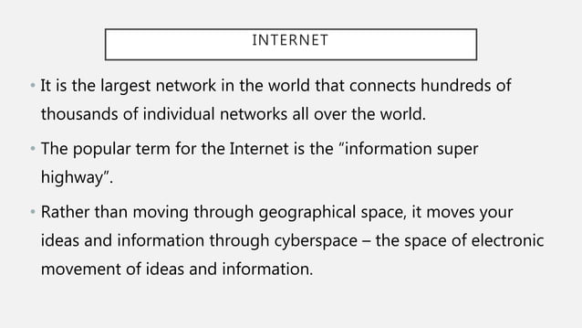 Introduction to the Internet and Web | PPTX