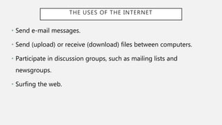 Introduction to the Internet and Web | PPTX