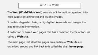Introduction to the Internet and Web | PPTX