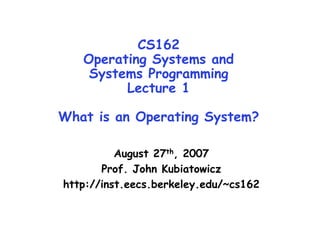 lec01-intro (1).ppt Operating System by prof John Pantanagar | PPT