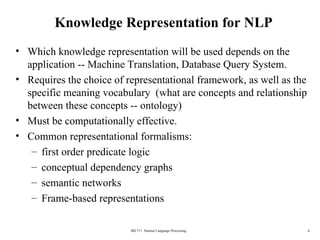 Overview of Knowledge Representation for NLP | PPT