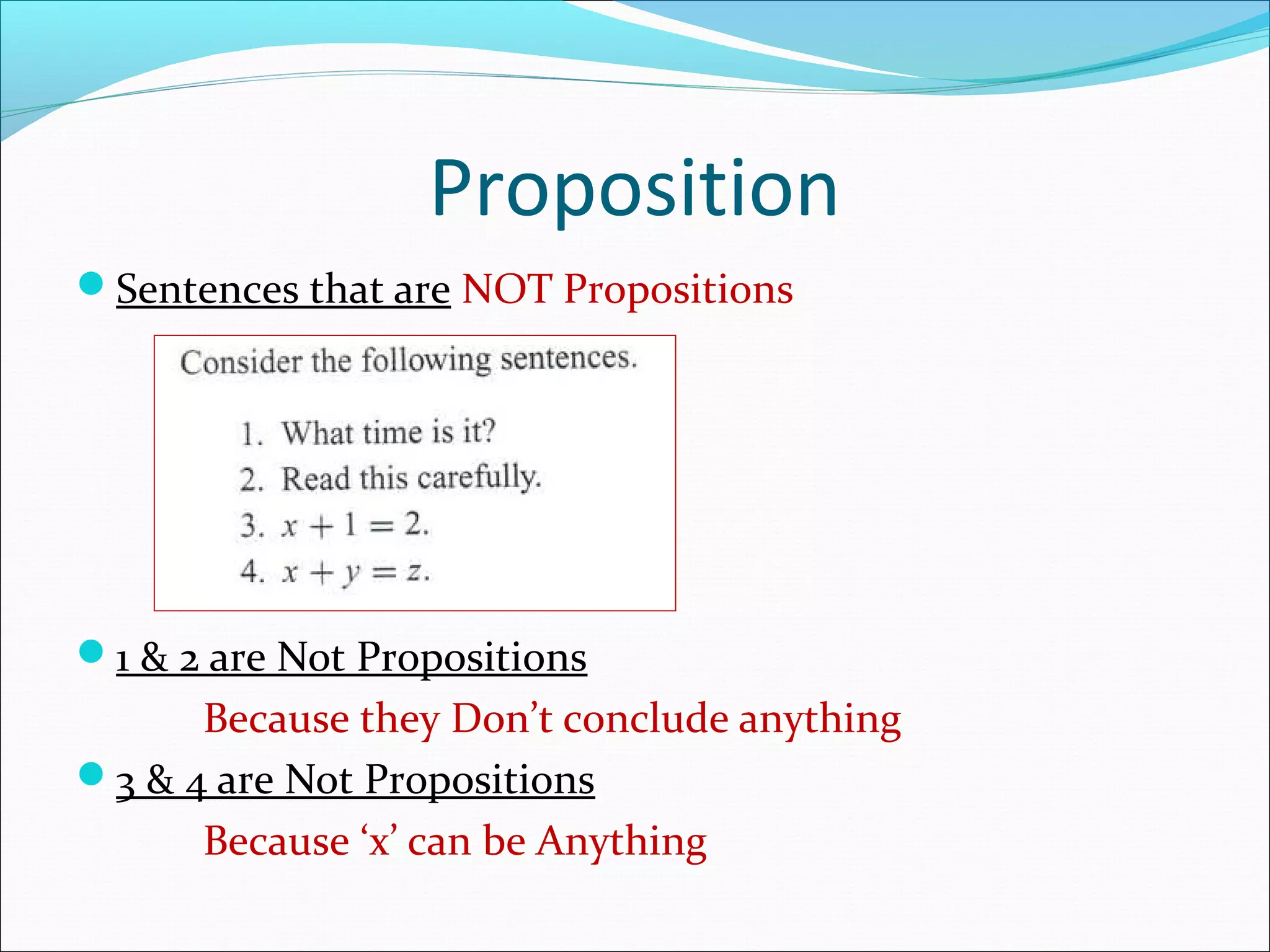 Lec 01 proposition (Discrete Mathematics) | PPT