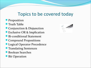 Lec 01 proposition (Discrete Mathematics) | PPT