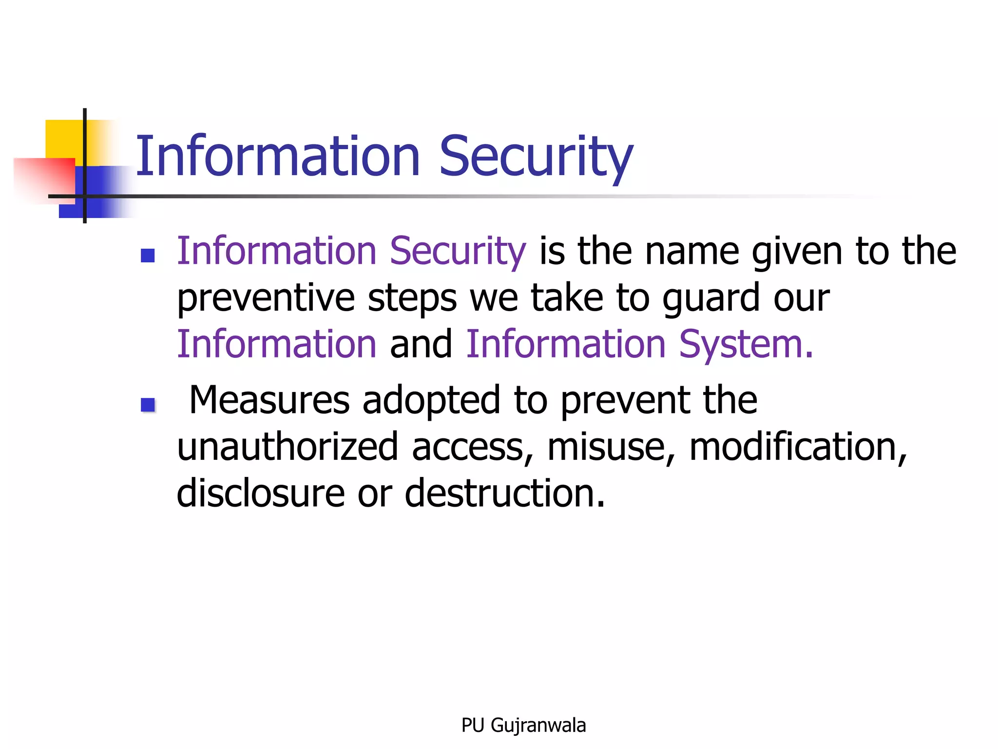 Basic Concepts of information security.ppt | Internet Safety | Parenting