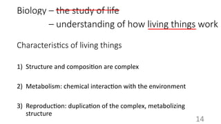 Lecture 1: Intro Bio I: Introduction. Living things. Cells. Exponential ...