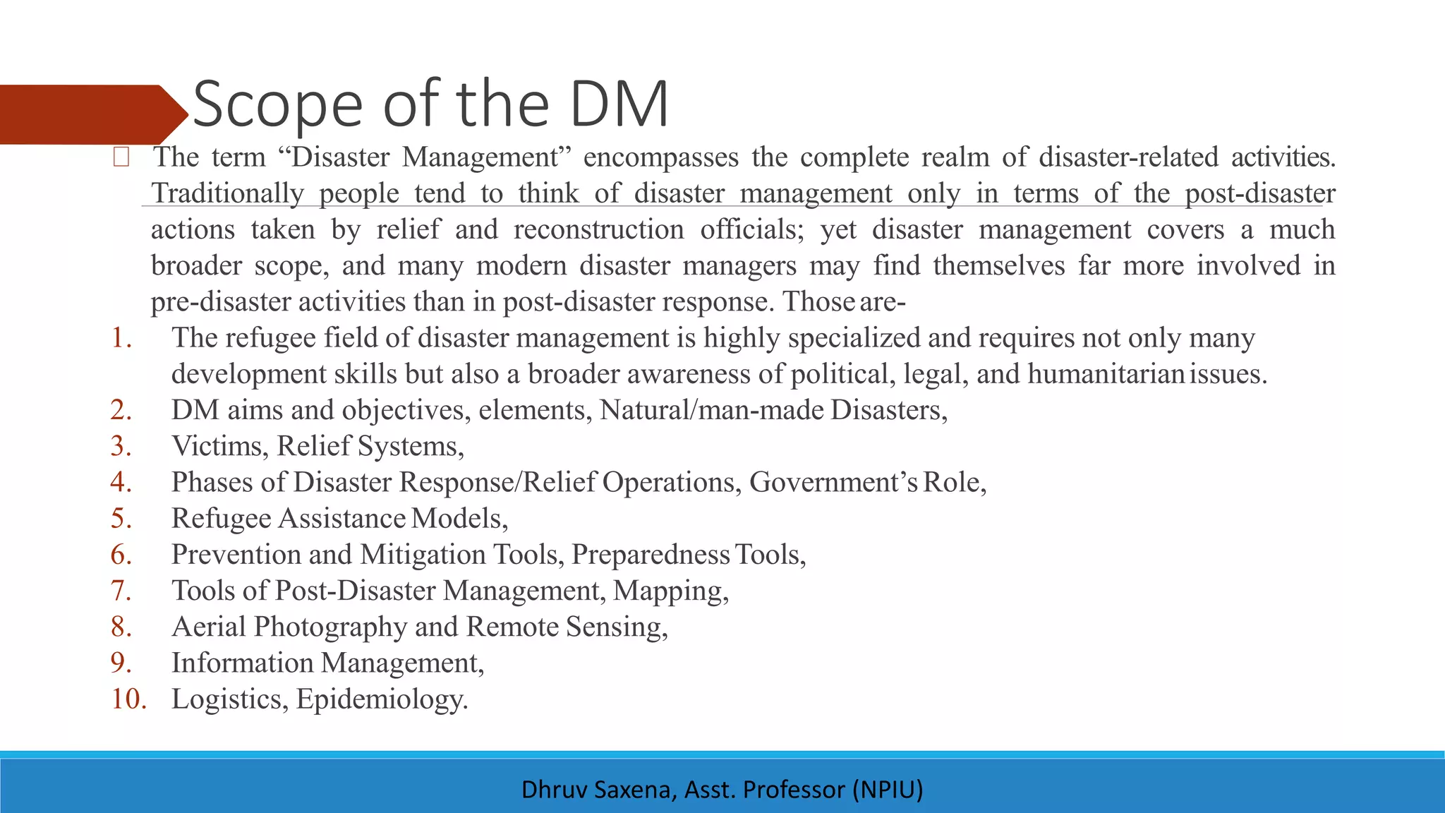 Disaster Management Course Objectives | PPT