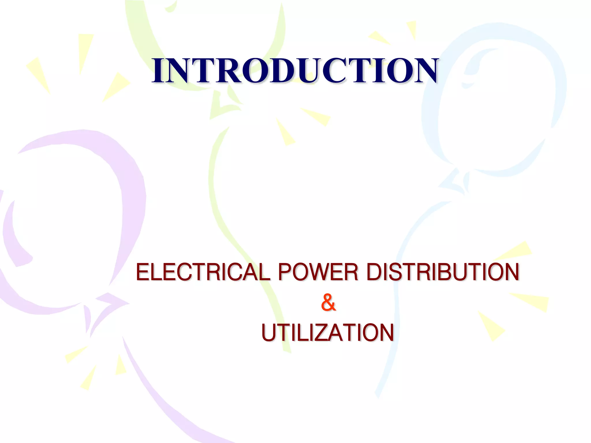 LEC #01 INTRODUCTION to power distribution system | PPT