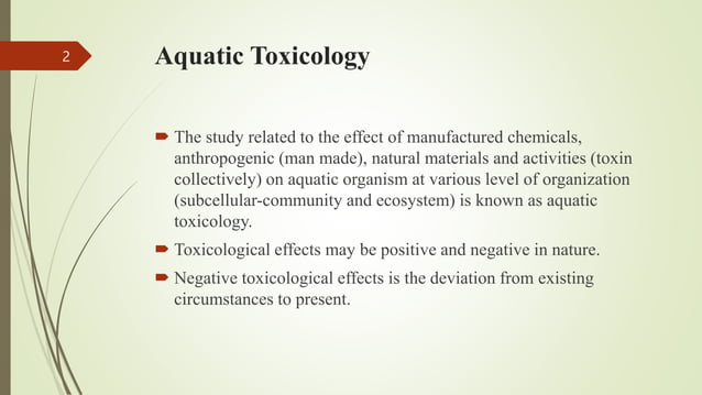Lec # 01 Introduction to Aquatic Toxicology.pptx | Biological Sciences ...