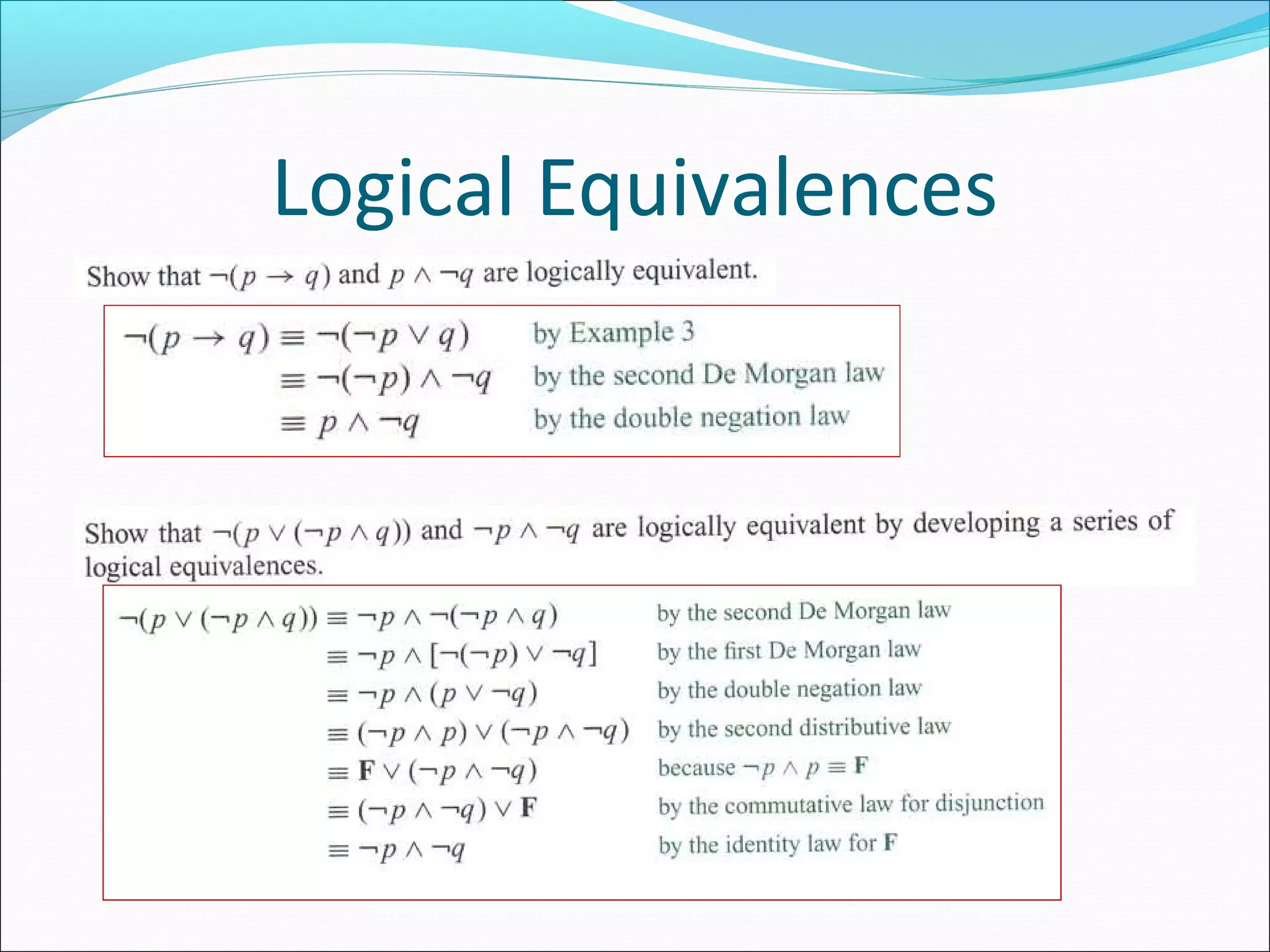 Lec 02 logical eq (Discrete Mathematics) | PPT