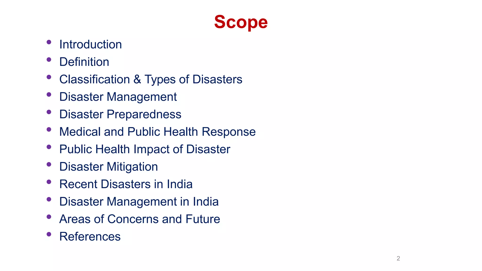Disaster Management Introduction & Classification | PPTX