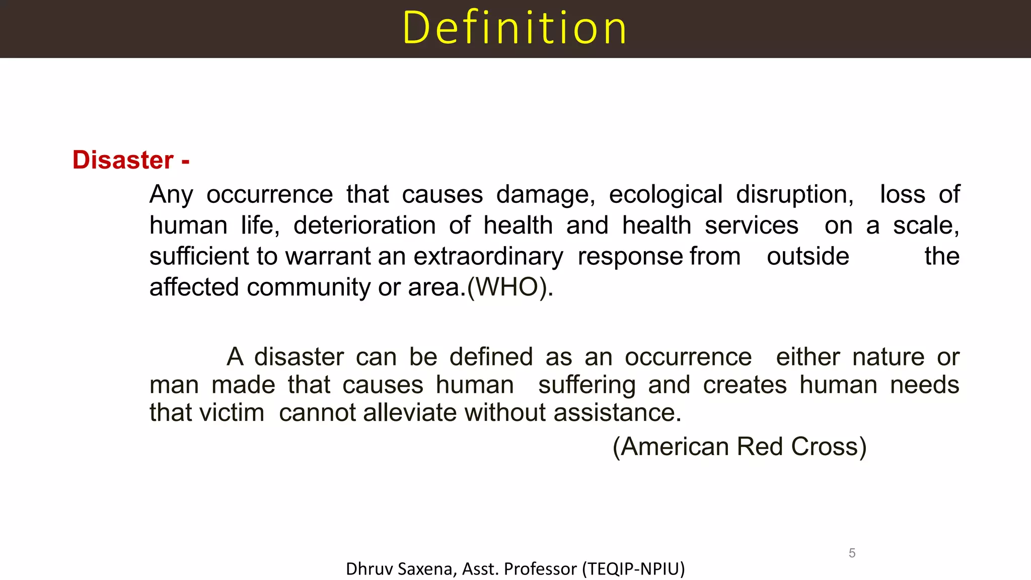 Disaster Management Introduction & Classification | PPTX | Environment | Science