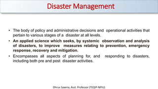Disaster Management Introduction & Classification | PPTX