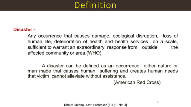 Disaster Management Introduction & Classification | PPTX | Environment ...
