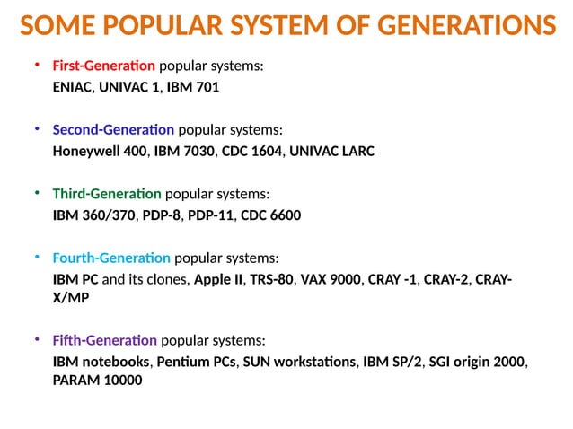 Generation of Computers for management sciences | PPT