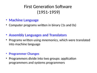 Generation of Computers for management sciences | PPTX