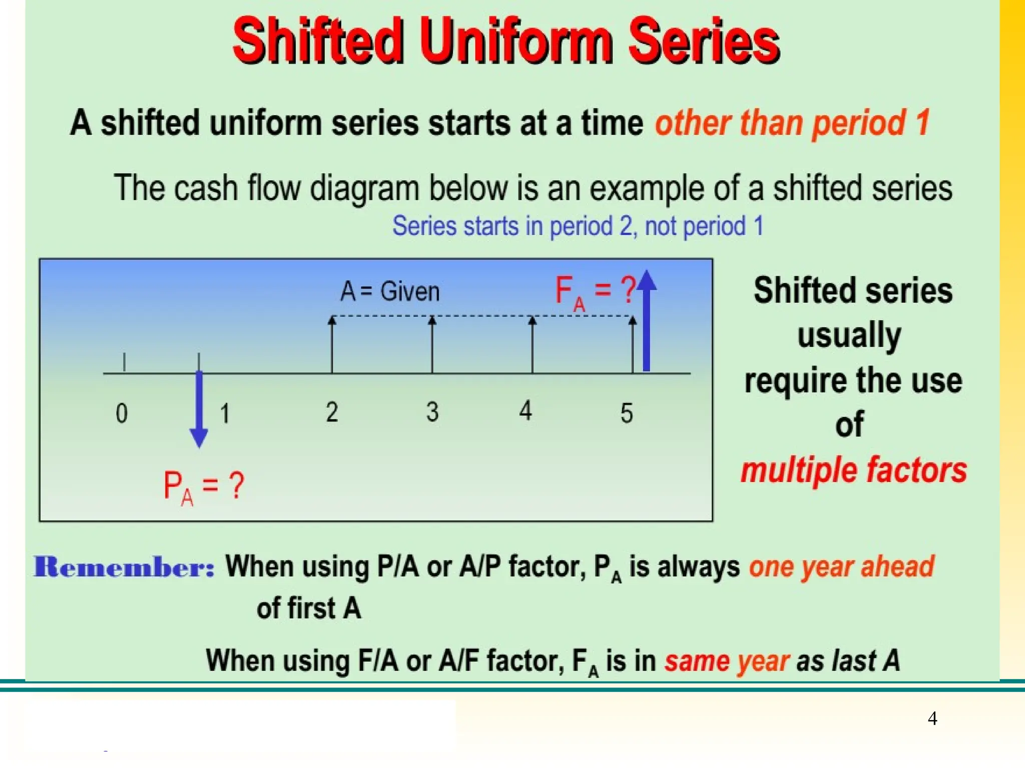 economics lecture on uniform series and cash flow | PPT