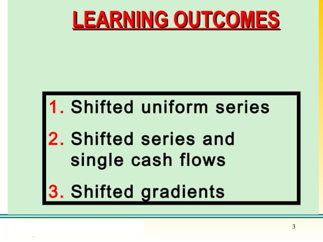 economics lecture on uniform series and cash flow | PPT