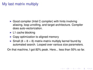 Tiling matrix-matrix multiply, code tuning | PPT