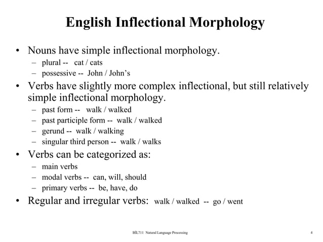 morphology is that the inflectional morphology deals with the creation ...