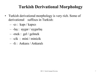 morphology is that the inflectional morphology deals with the creation ...