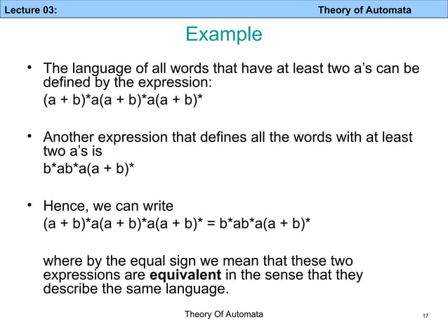 Lec 03-Regular Expression.pptLec 01-IntroductionLec 01-IntroductionLec 01-IntroductionLec 01 ...
