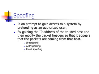 Security Attacks.ppt | Information and Network Security | Computing