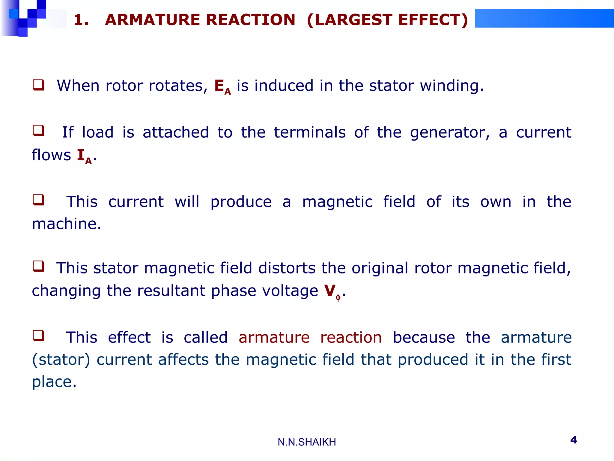 Lec 03 Equivalent Circuit Of A Synchronous Generator Ppt