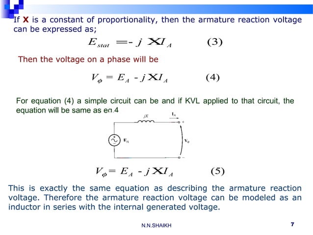 Lec 03 Equivalent Circuit Of A Synchronous Generator Ppt