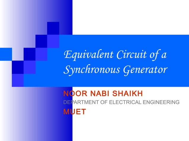 Lec 03 Equivalent Circuit Of A Synchronous Generator Ppt
